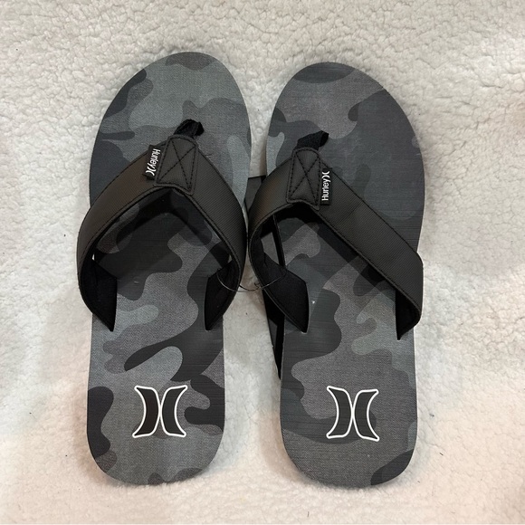Hurley | Shoes | Hurley Camo Flip Flops Black And Gray | Poshmark